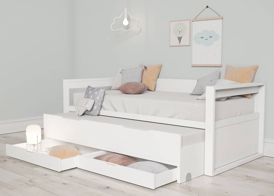 Compact bed with sliding lower bed – furniflex.ae