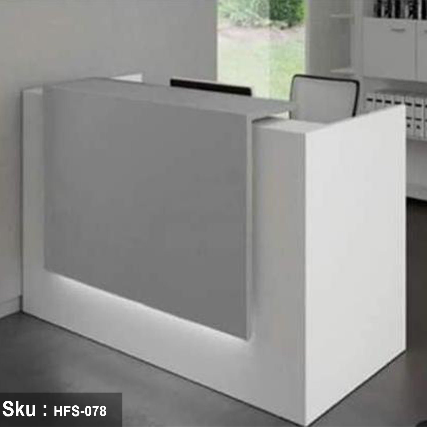High quality MDF wood reception desk – HFS-078 – furniflex.ae