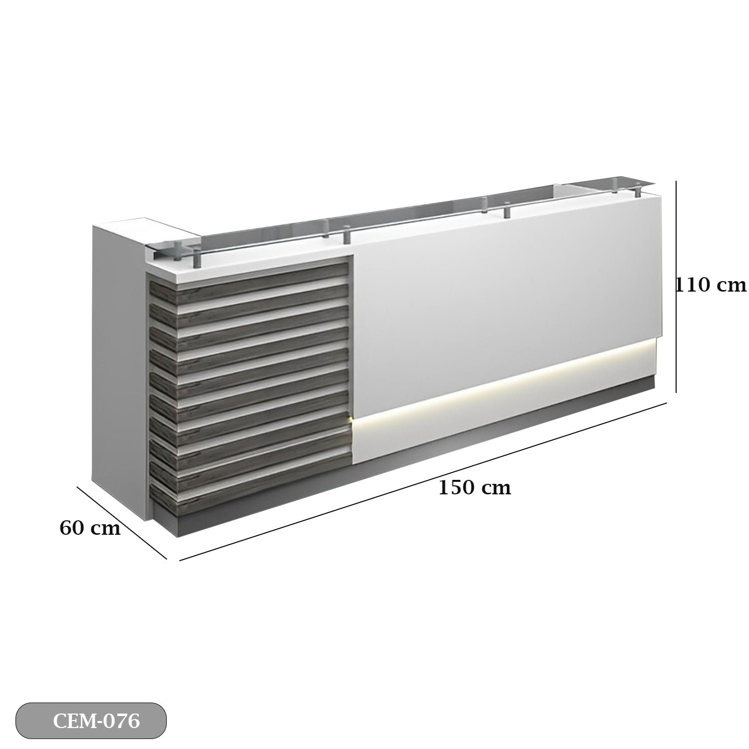 Reception desk – Reception Counter – Spanish MDF wood – CEM-076 ...