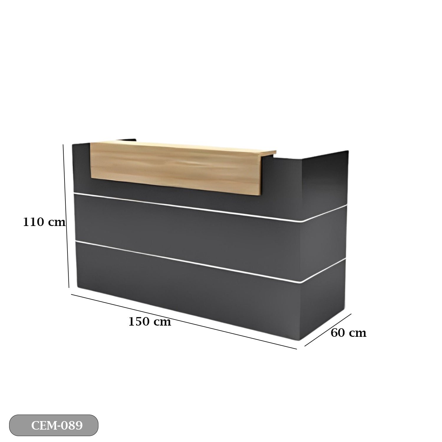 Reception desk – Reception Counter – Spanish MDF wood – CEM-089 ...