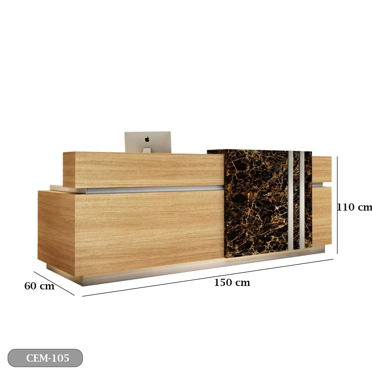 Reception desk – Reception Counter – Spanish MDF wood – CEM-105 ...