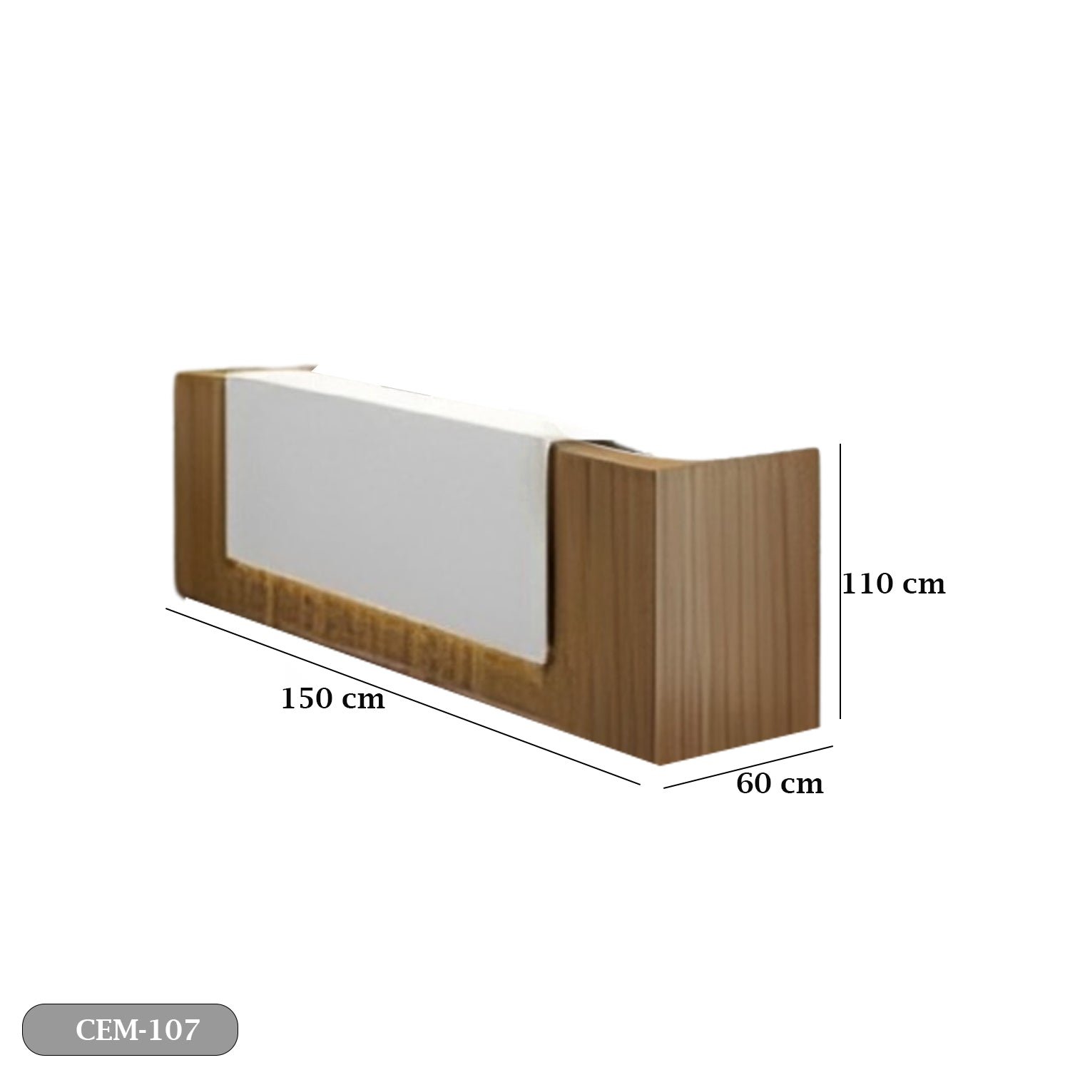 Reception desk – Reception Counter – Spanish MDF wood – CEM-107 ...