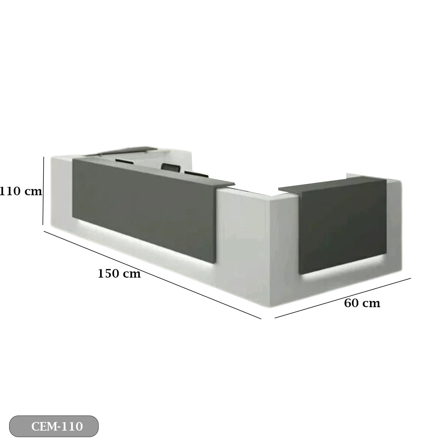 Reception desk – Reception Counter – Spanish MDF wood – CEM-110 ...