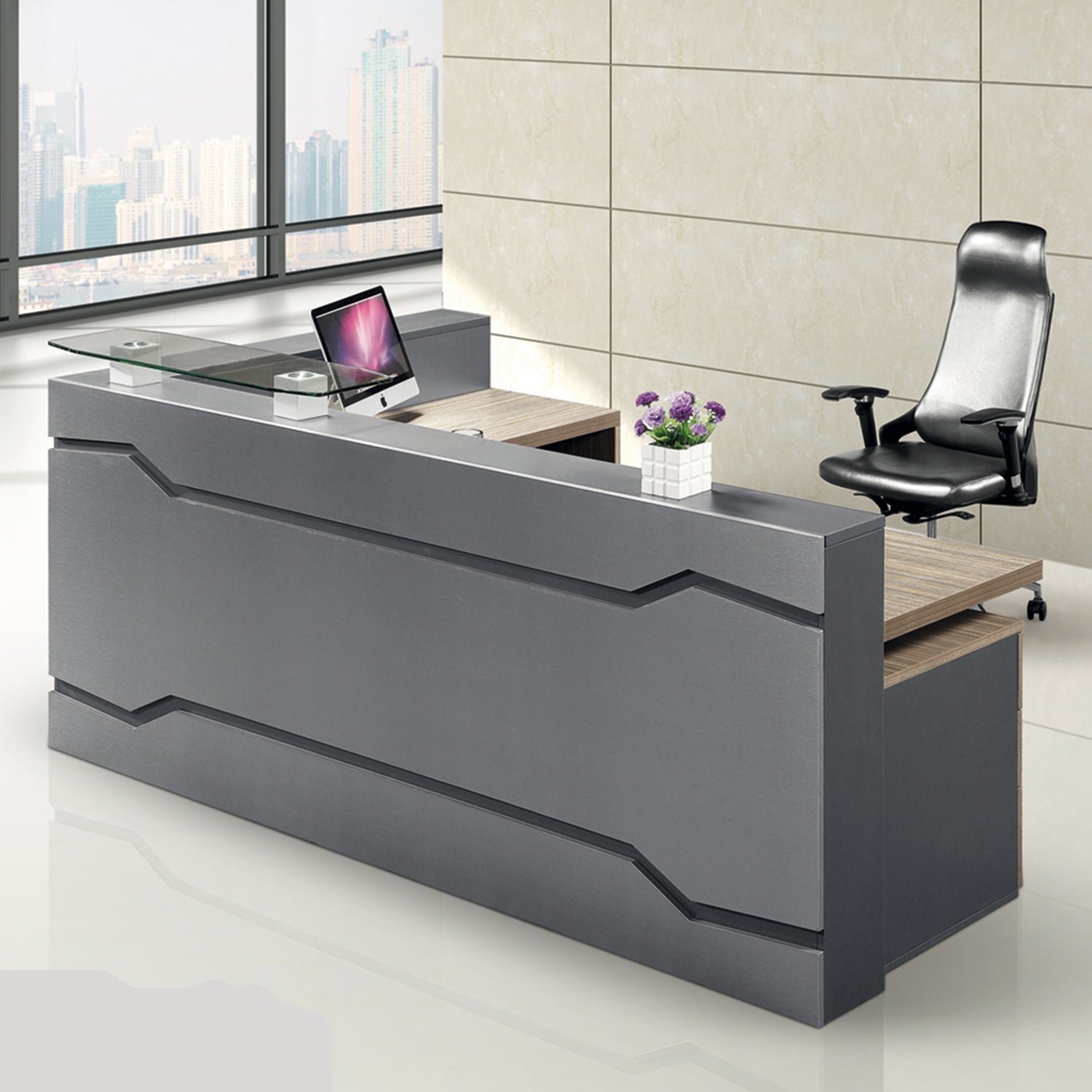 Reception desk – Reception Counter – Spanish MDF wood – CEM-119 ...