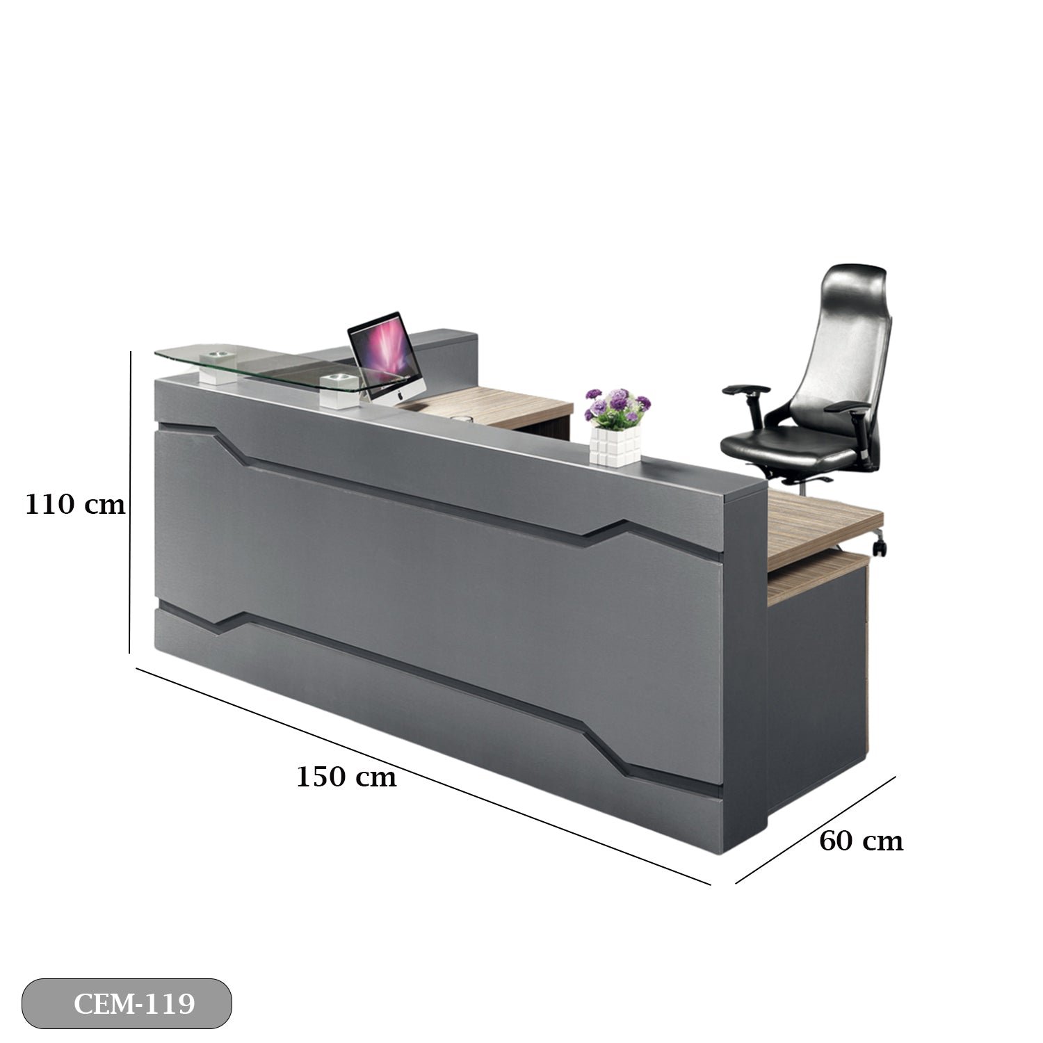 Reception desk – Reception Counter – Spanish MDF wood – CEM-119 ...